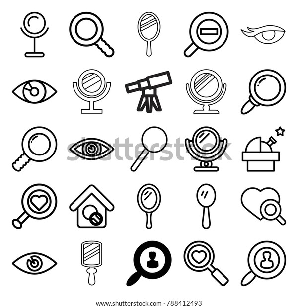 Look Icons Set 25 Editable Outline: vector de stock (libre de regalías ...
