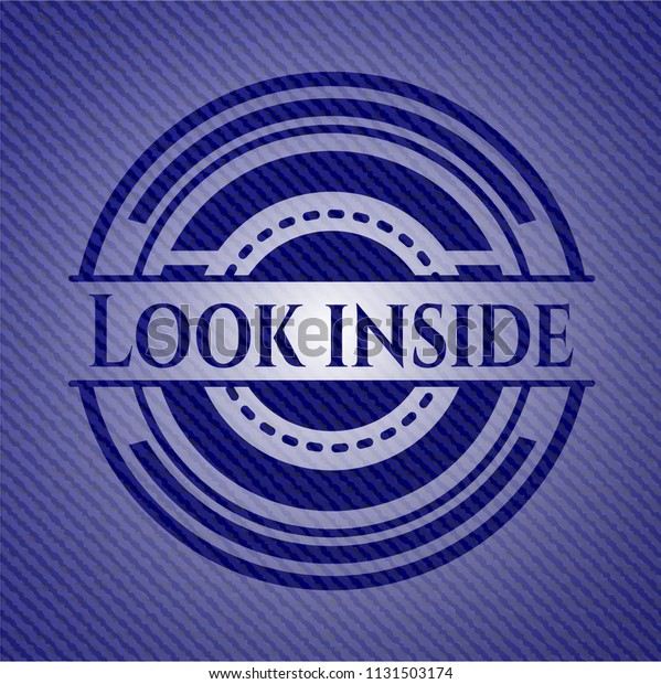 Look Inside Badge Denim Background Stock Vector (Royalty Free) 1131503174