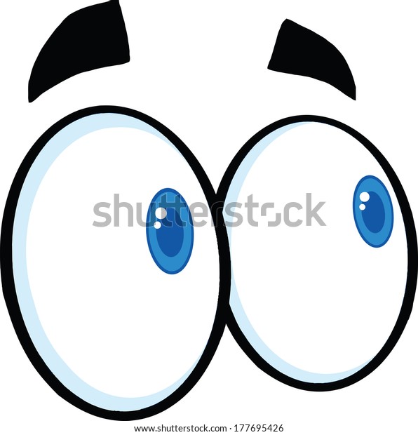 Looking Cartoon Eyes Vector Illustration Isolated: vector de stock ...