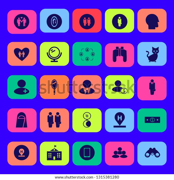 Looking Icon Set People Mobile Phone Stock Vector (Royalty Free ...