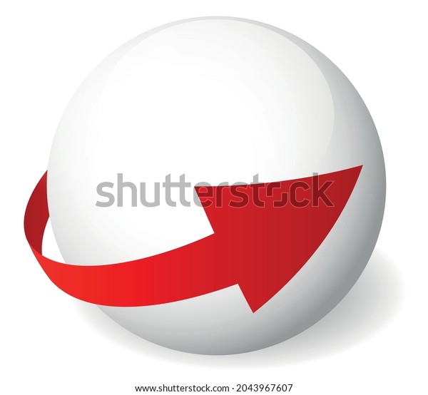 Loop Circle Arrow Icon Around Sphere Stock Vector (Royalty Free ...