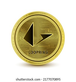 Loopring Lrc Coin Gold Isolated On Stock Vector (Royalty Free ...
