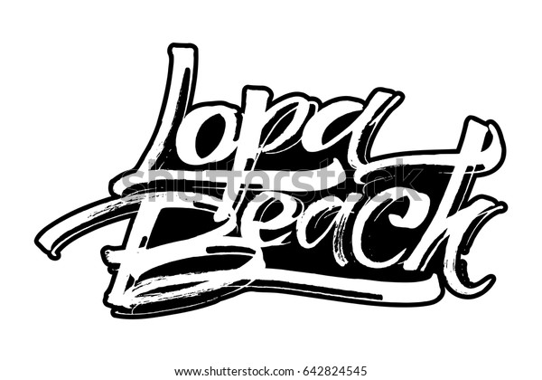 Lopa Beach Modern Calligraphy Hand Lettering: เวกเตอร์สต็อก (ปลอดค่า ...