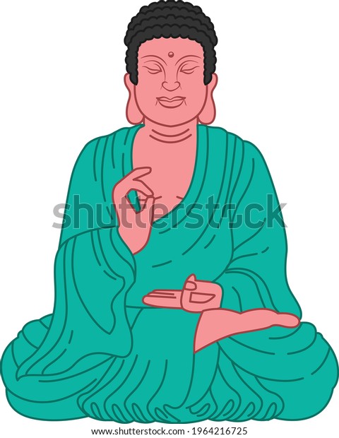 Lord Buddha Vector Art Illustration Stock Vector (Royalty Free ...