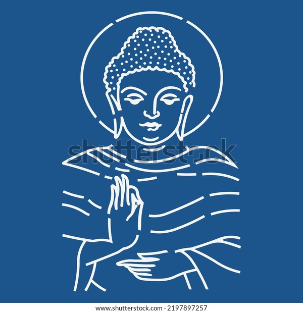 Lord Buddha Vector On Blue Background Stock Vector (Royalty Free ...