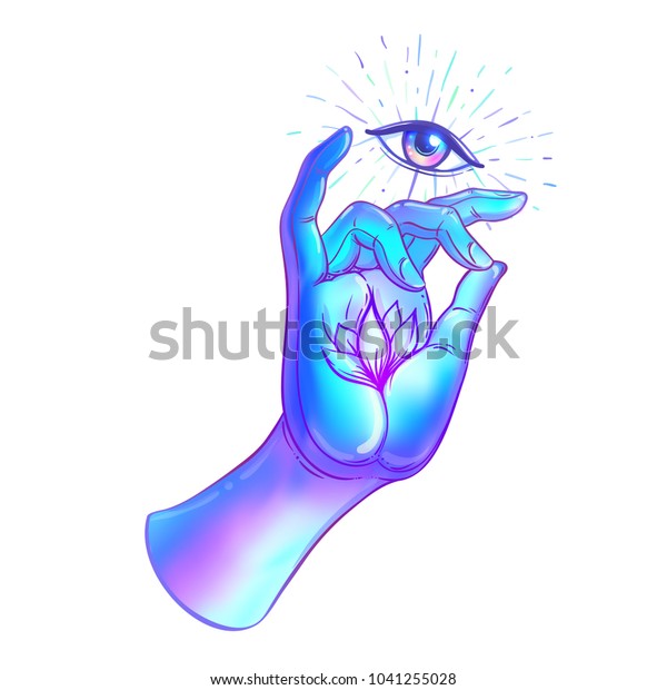 Lord Buddhas Hand Allseeingl Eye Psychedelic Stock Vector (Royalty Free ...