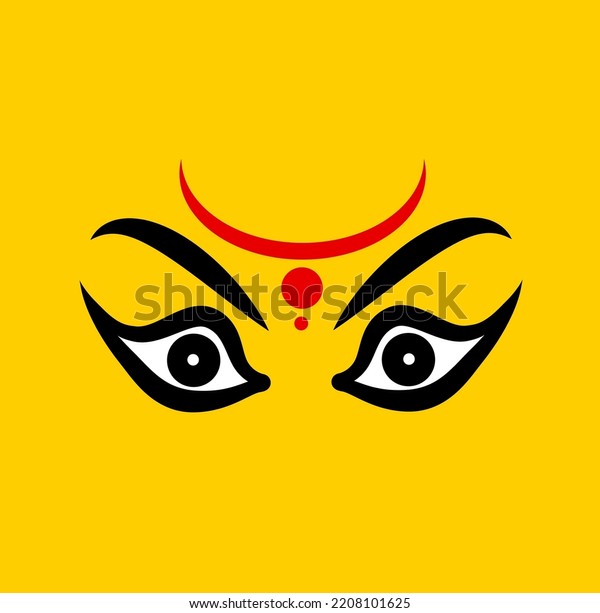 Lord Durga Face Icon Durga Eyes Stock Vector (Royalty Free) 2208101625 ...