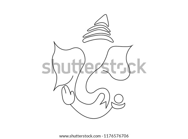 Lord Ganesh Line Art Vector Graphic Stock Vector (Royalty Free ...