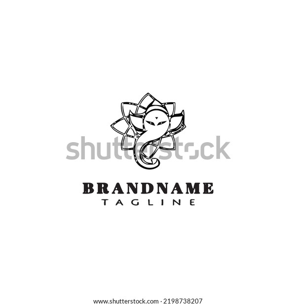 Lord Ganesh Logo Icon Design Template Stock Vector (Royalty Free ...