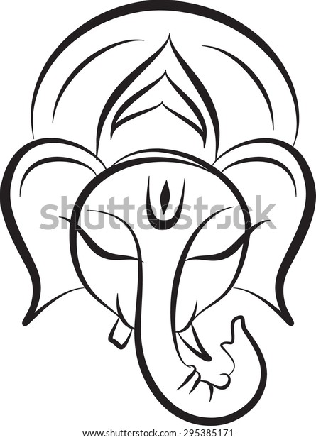 Lord Ganesha Face Stock Vector (Royalty Free) 295385171 | Shutterstock