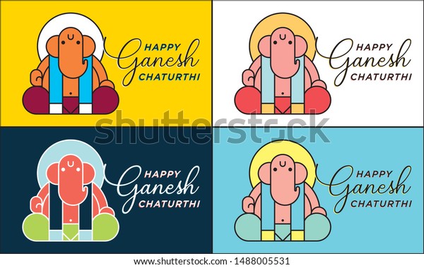 Lord Ganpati Background Layout Ganesh Chaturthi Stock Vector (Royalty ...