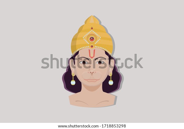 Lord Hanuman Face Vector Illustration Art Stock Vector (Royalty Free ...