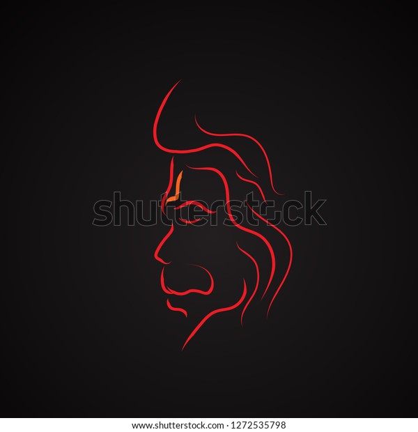 Lord Hanuman Line Art Vector Illustrated Stock Vector (Royalty Free ...