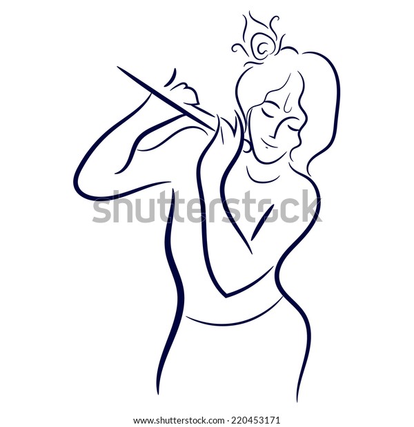Lord Krishna Flute Vector Illustration Stock Vector (Royalty Free ...