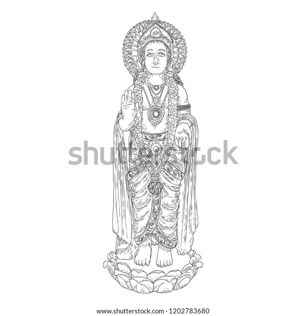 Lord Murugan Classic Statue Drawing God Stock Vector (Royalty Free ...