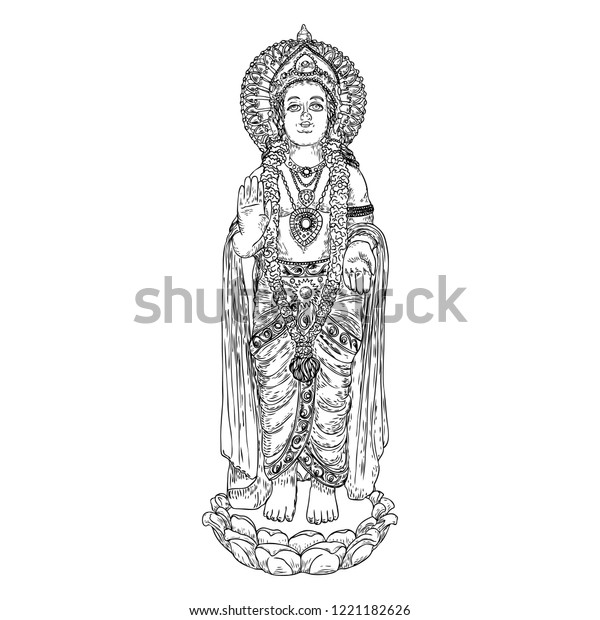 Lord Murugan Classic Statue Drawing God Stock Vector (Royalty Free ...