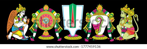 Lord Vishnu Symbols Vector Stock Vector (Royalty Free) 1777459136
