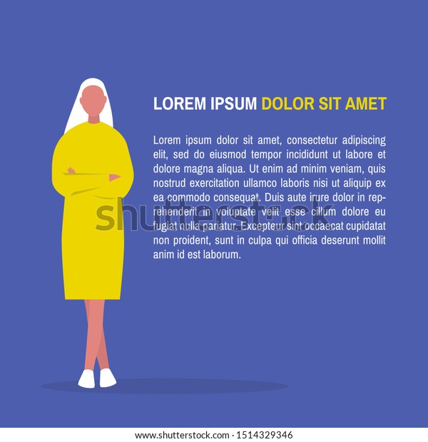 Lorem Ipsum Template Young Female Character: เวกเตอร์สต็อก (ปลอดค่า ...