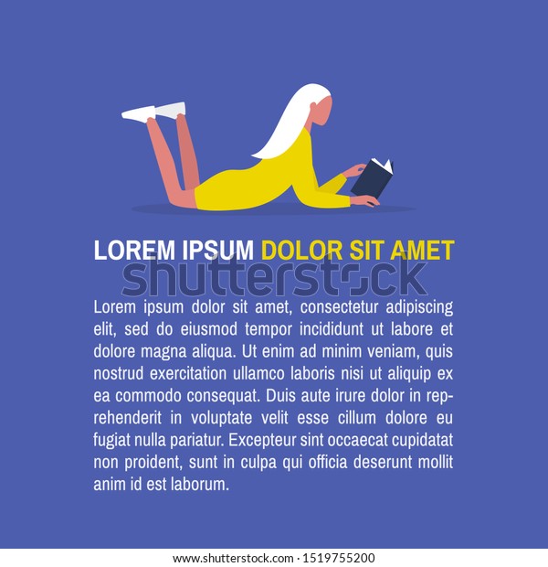 Lorem Ipsum Template Young Female Character Stock Vector (Royalty Free ...