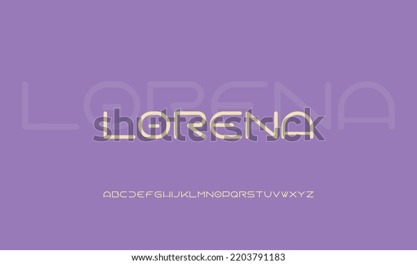 Vektor Stok Lorena Modern Alphabet Display Typeface Font (Tanpa Royalti ...
