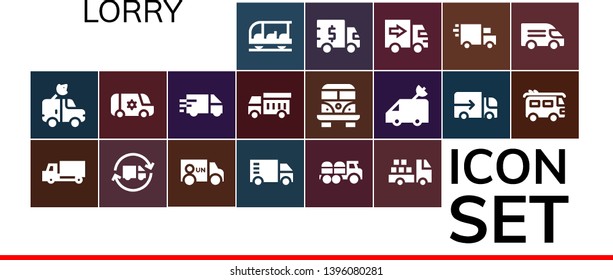 Lorry Icon Set 19 Filled Lorry: vector de stock (libre de regalías ...