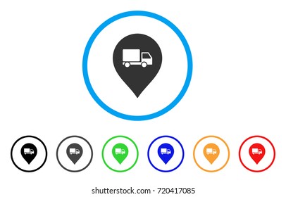Lorry Marker Rounded Icon Style Flat Stock Vector (Royalty Free ...
