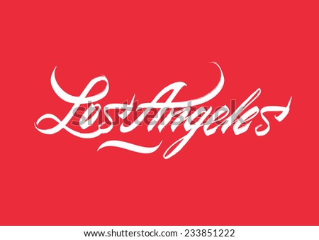 Los Angeles Calligraphic Lettering Stock Vector (Royalty Free ...