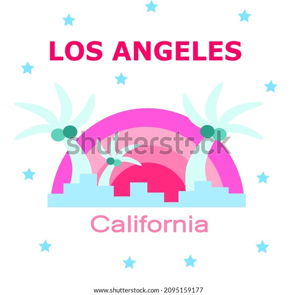 Los Angeles City Palm Tree Stock Vector (Royalty Free) 2095159177 ...