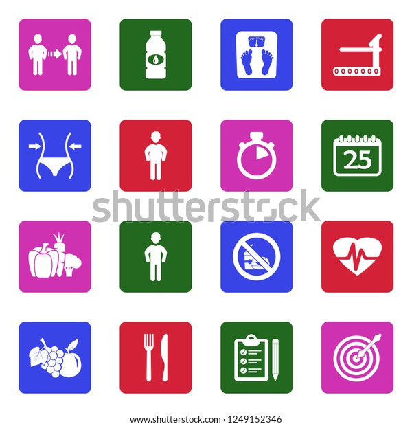 Lose Weight Icons White Flat Design Stock Vector (Royalty Free ...