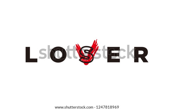 Loser Lover Text Slogan Print Tshirt Stock Vector (Royalty Free) 1247818969