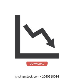 Trend Down Graph Icon Vector Illustration Stock Vector (Royalty Free ...