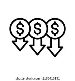 Loss Icon Black Outline Vector Stock Vector (Royalty Free) 2183418131 ...