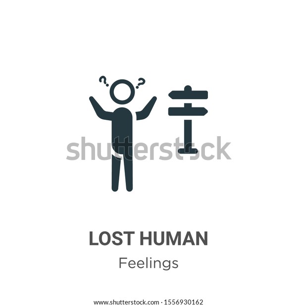 Lost Human Vector Icon On White Stock Vector (Royalty Free) 1556930162 ...