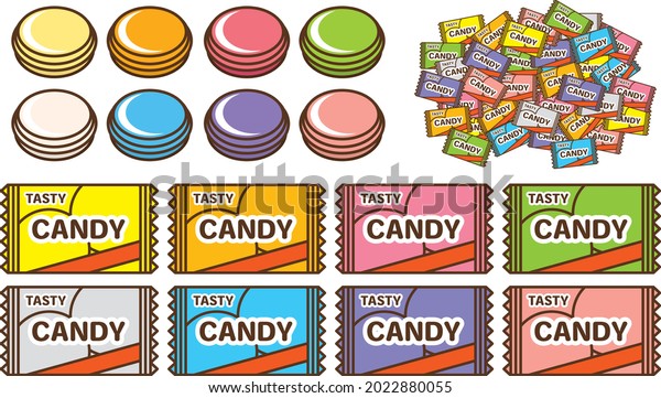 Lots Colorful Candy Sets Stock Vector (Royalty Free) 2022880055 ...