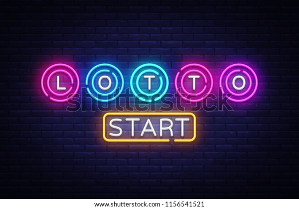 Lottery Neon Sign Vector Lotto Design Stock Vector (Royalty Free ...