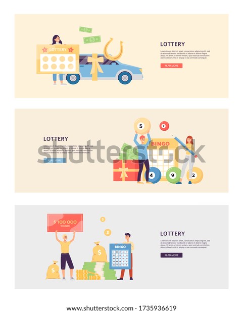 Lottery Winners Banner Template Set Cartoon Stock Vector (Royalty Free ...
