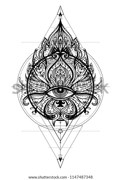 Lotus Eye Sacred Geometry Ayurveda Symbol Stock Vector (Royalty Free ...