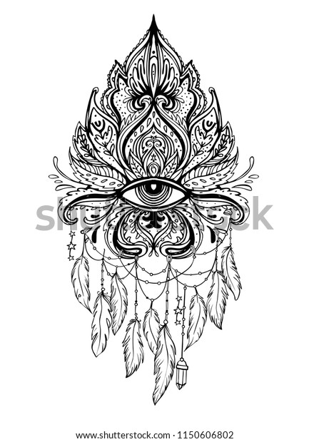 Lotus Eye Sacred Geometry Ayurveda Symbol: เวกเตอร์สต็อก (ปลอดค่า ...