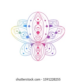Lotus Flower Geometric Pattern Vector Linear Stock Vector (Royalty Free ...
