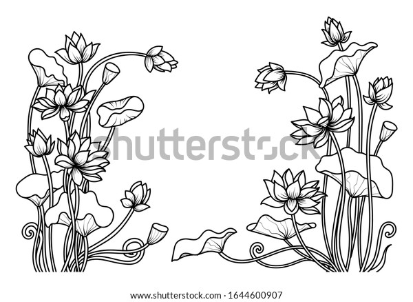 Lotus Flower Illustration Simple Line Art Stock Vector (Royalty Free ...