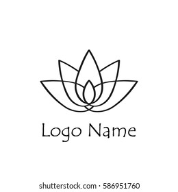 Lotus Flower Logo Simple Flat Style Stock Vector (Royalty Free ...