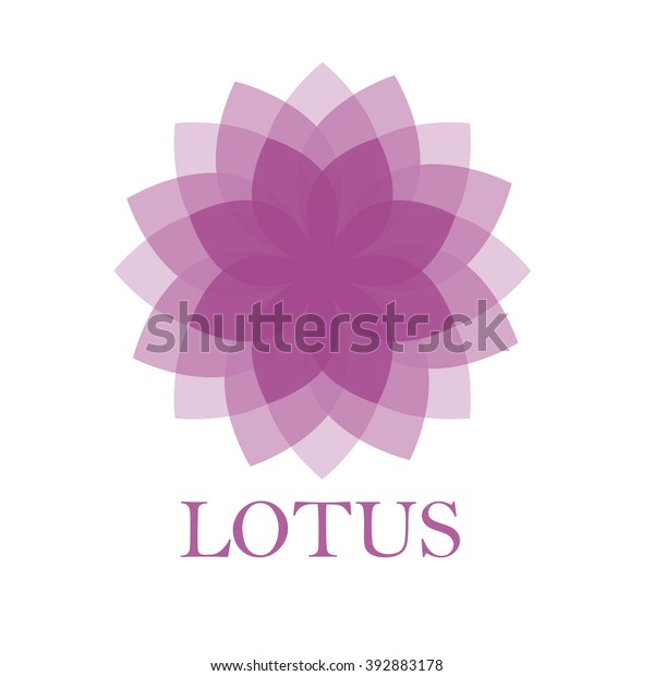 Lotus Flower Top View Logo Template Stock Vector (Royalty Free) 392883178
