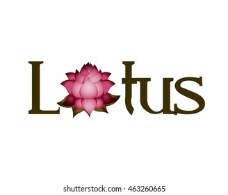 Lotus Flower Word Icon Vector Isolated Stock Vector (Royalty Free ...