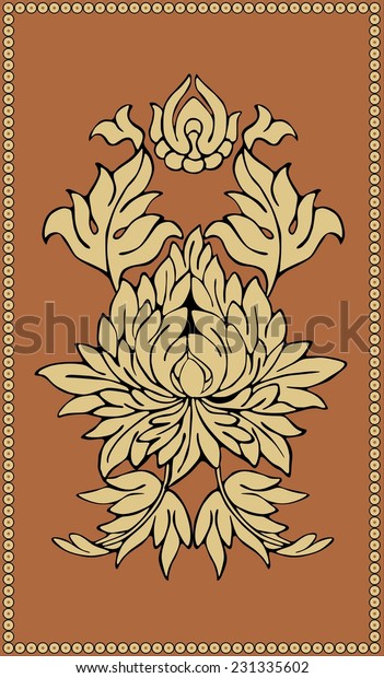 Lotus Motif Stock Vector (Royalty Free) 231335602