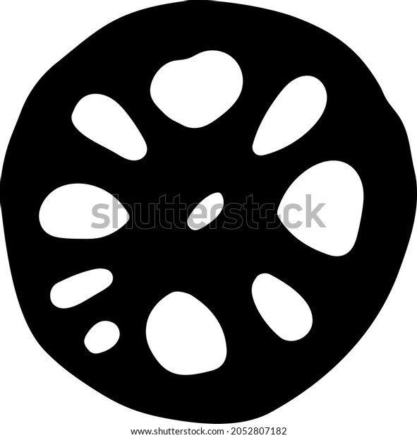 Lotus Root Silhouette Isolated Vector Illustration Stock Vector ...