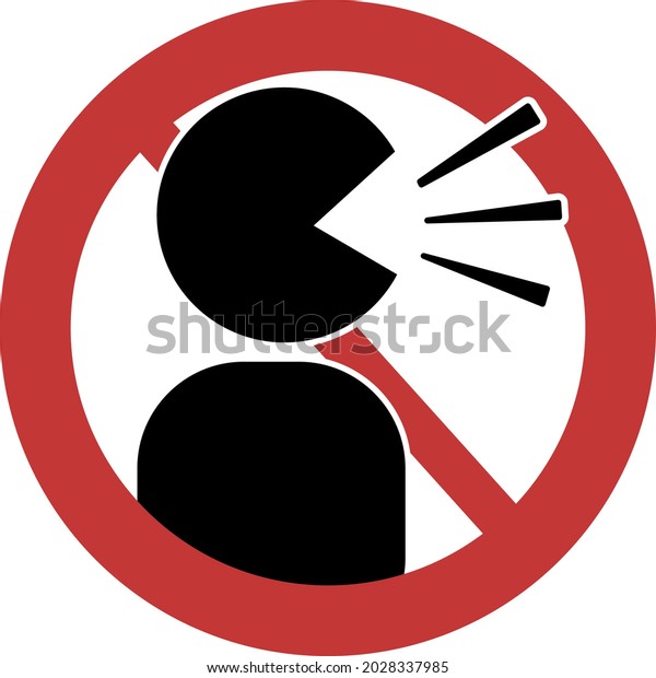 Loud Conversation Uncontrollable Cough Prohibition Sign Stock Vector ...
