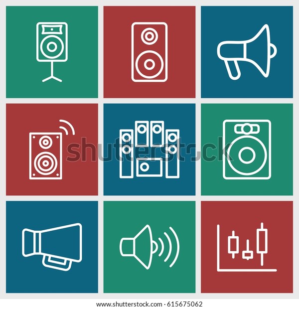 Loud Icons Set Set 9 Loud Stock Vector (Royalty Free) 615675062