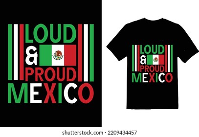 Loud Proud Mexico Typography Tshirt Stock Vector (Royalty Free ...