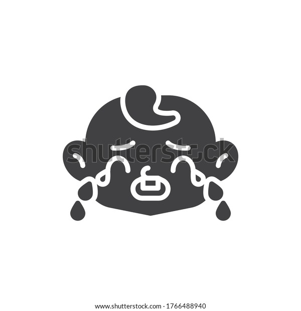 Loudly Crying Baby Face Vector Icon Stock Vector (Royalty Free ...