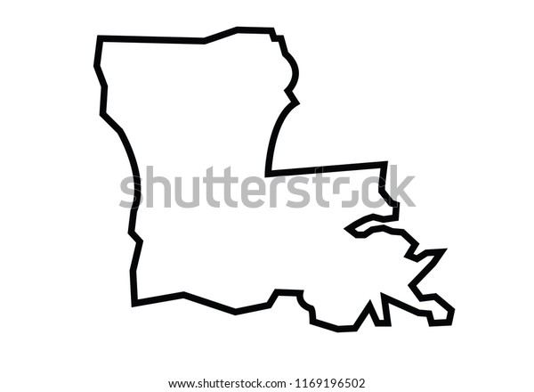 Louisiana Outline Map State Shape United Stock Vector (Royalty Free ...